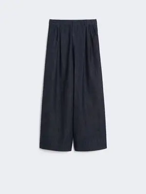 Max Mara Washed Denim Wide-leg Trousers