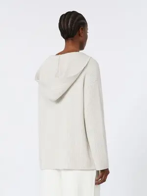 Max Mara Rib-knit Wool Hooded Sweatshirt