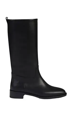SALONDEJU Classic Leather Knee-high Boots - Black