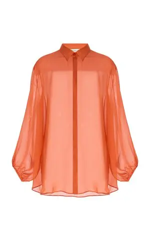 KALLMEYER Ilia Balloon-sleeve Silk Top