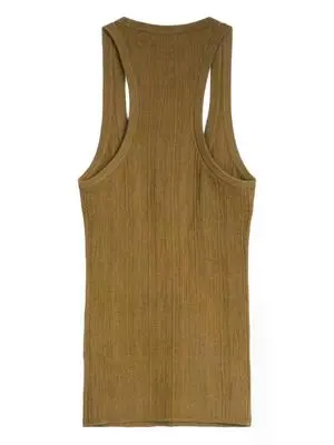 A.L.C. Iris Ribbed Tank Top - Brown