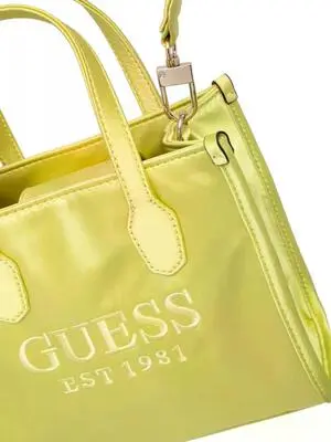 Guess Mini Silvana Logo-embroidered Tote Bag - Green