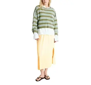 American Vintage Cropped Striped Wool Sweater - Rive Riyarus