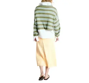 American Vintage Cropped Striped Wool Sweater - Rive Riyarus
