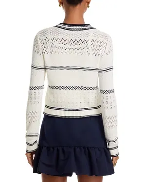 Aqua Crochet Pointelle Cardigan
