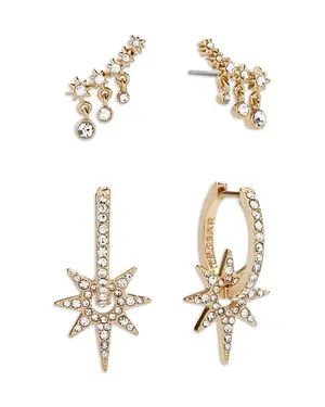 Baublebar Portia Pave Climber And Hoop Earring Set - Gold