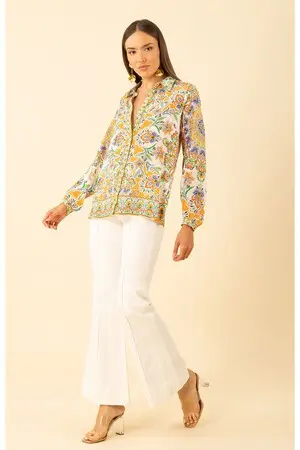 Hale Bob Azariah Silk Top - Orange