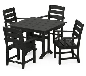 POLYWOOD Lakeside 5-piece Farmhouse Trestle Cha R Dining Set - One-color