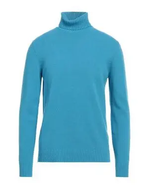 ROBERTO COLLINA Turtleneck In Wool And Cashmere Azure