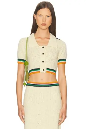 Christopher John Rogers Cropped Polo Top
