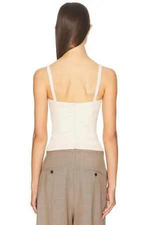 LUDOVIC DE SAINT SERNIN Cleavage Bustier Top - White Optical