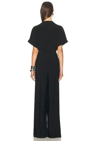 Norma Kamali Geralyn Short Sleeve Jumpsuit - Black
