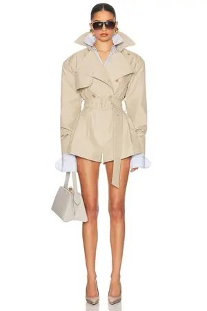 HELSA The Short Trench Jumpsuit - Khaki