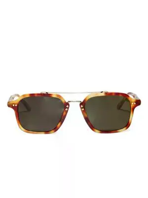 KREWE DU OPTIC Colton Tortoiseshell Square-frame Sunglasses - Brown