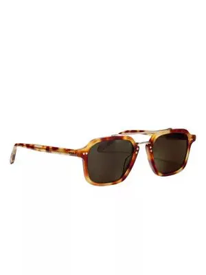 KREWE DU OPTIC Colton Tortoiseshell Square-frame Sunglasses