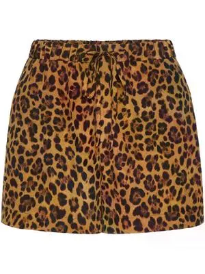 Valentino Garavani Animalier Crepe De Chine Shorts