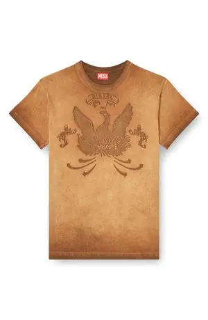 DIESEL® T-norm-t9 Devoré Logo T-shirt - Brown