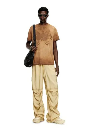 DIESEL® T-norm-t9 Devoré Logo T-shirt - Brown