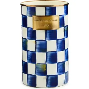 MACKENZIE-CHILDS Royal Check Utensil Holder - Blue/ White