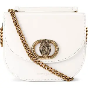 Kurt Geiger Chelsea Leather Saddle Bag - Natural