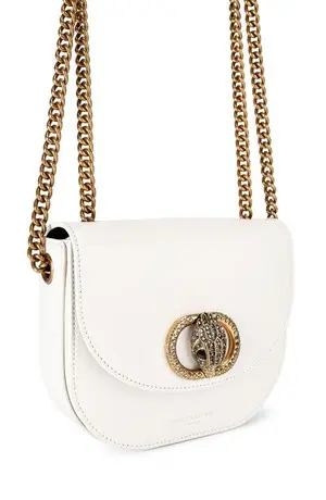 Kurt Geiger Chelsea Leather Saddle Bag - Natural