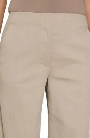 Theory Clean Terena Crop Wide Leg Linen Blend Pants