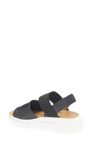 The Flexx Tuana Platform Wedge Slingback Sandal - Black Softy
