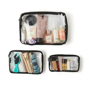 BAGGALLINI Clear Travel Pouch 3-piece Set - Midnight Blossom