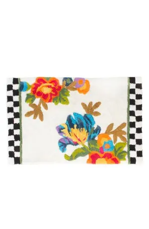MACKENZIE-CHILDS Flower Market Bath Rug - White Multi