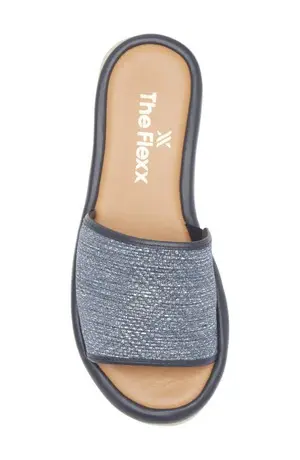 The Flexx Wilma Slide Sandal - Navy/ Navy Holly/ Nappa