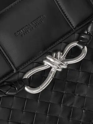 Bottega Veneta Andiamo Large Intrecciato Leather Messenger Bag - Black
