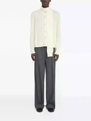 MAISON MARGIELA Scarf-detail Button-up Cardigan - Neutrals