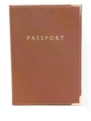 ASPINAL OF LONDON Leather Passport Cover - Brown