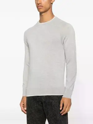 Eleventy Contrasting-trim Sweater - Grey
