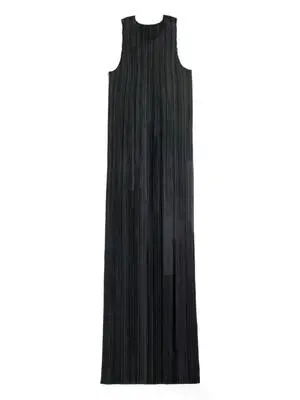 Issey Miyake Fitted Midi Dress - Black