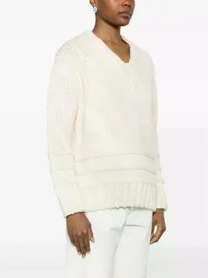 Moncler V-neck Cable Knit Sweater