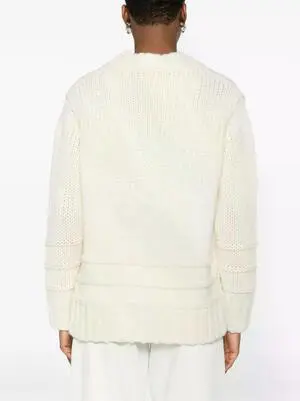 Moncler V-neck Cable Knit Sweater