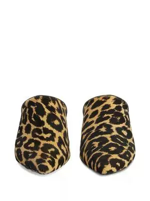 JIL SANDER Leopard-print Mules - Brown