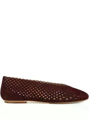 SERGIO ROSSI Leather Ballet Flats - Red