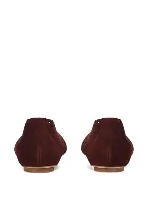 SERGIO ROSSI Leather Ballet Flats - Red
