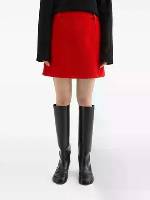 JIL SANDER Wool A-line Mini Skirt - Red