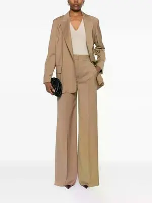 Max Mara Virgin Wool High-waisted Trousers - Neutrals
