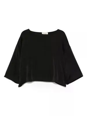 MOUTAKI Satin T-shirt - Black