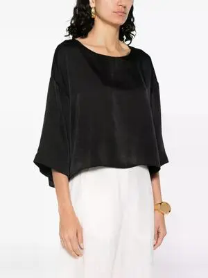 MOUTAKI Satin T-shirt - Black