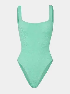 Hunza G Square Neck Swimsuit - Metallic Mint