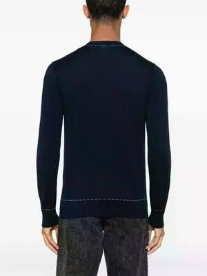 Eleventy Decorative-stitching Sweater - Blue