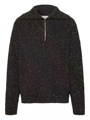 MAISON MARGIELA Zip-neck Textured Knit Sweater