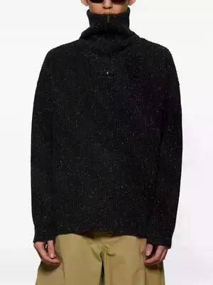 MAISON MARGIELA Zip-neck Textured Knit Sweater