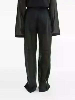 JIL SANDER Cotton Palazzo Trousers - Black