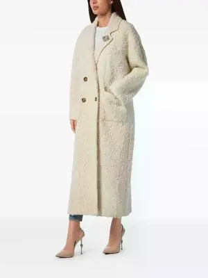 Philipp Plein Double-breasted Bouclé Coat - Neutrals